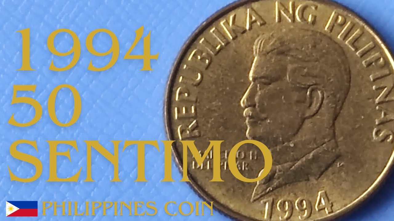 Philippine 1994 50 Sentimo Coin (small version nung 50 sentimo flora ...