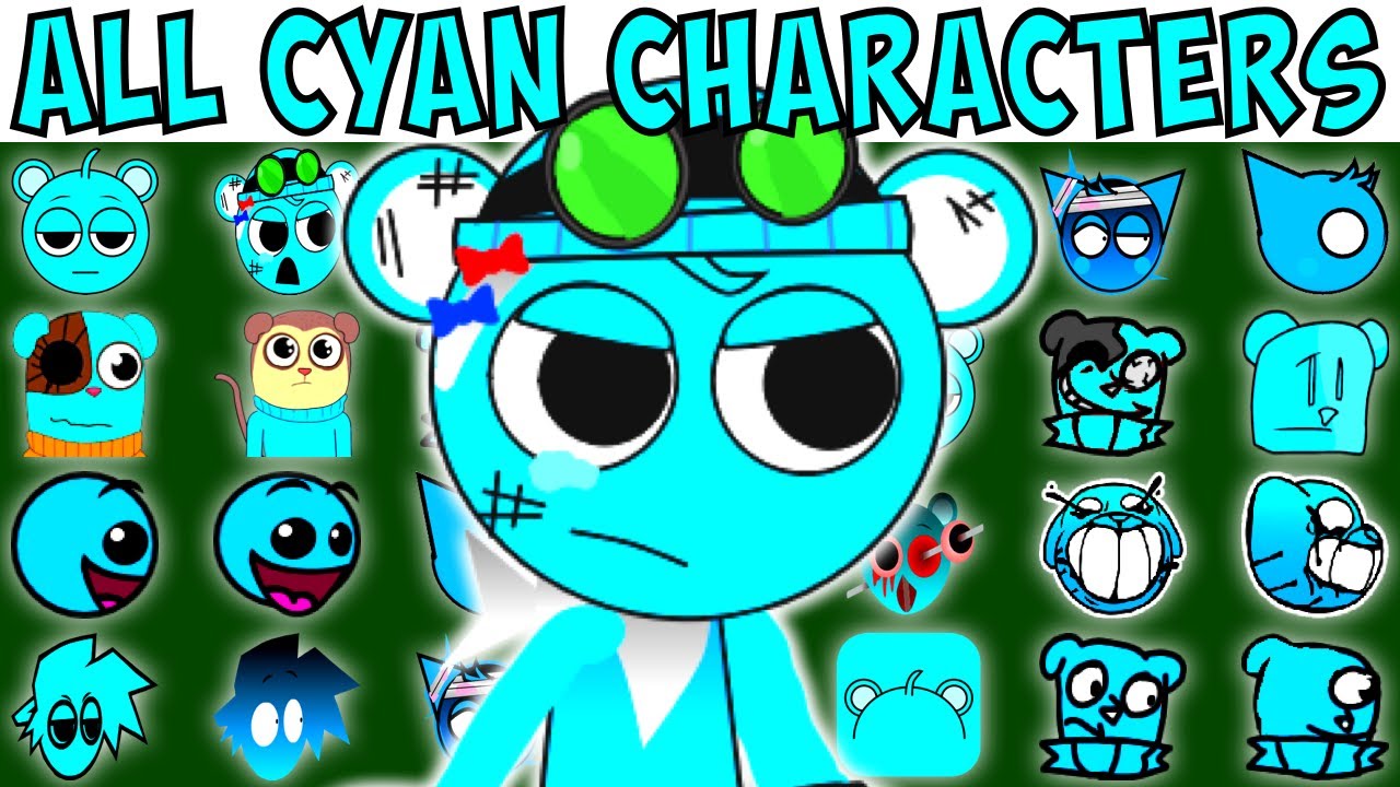 ALL CYAN CHARACTERS | FNF Character Test | Gameplay VS Playground - YouTube