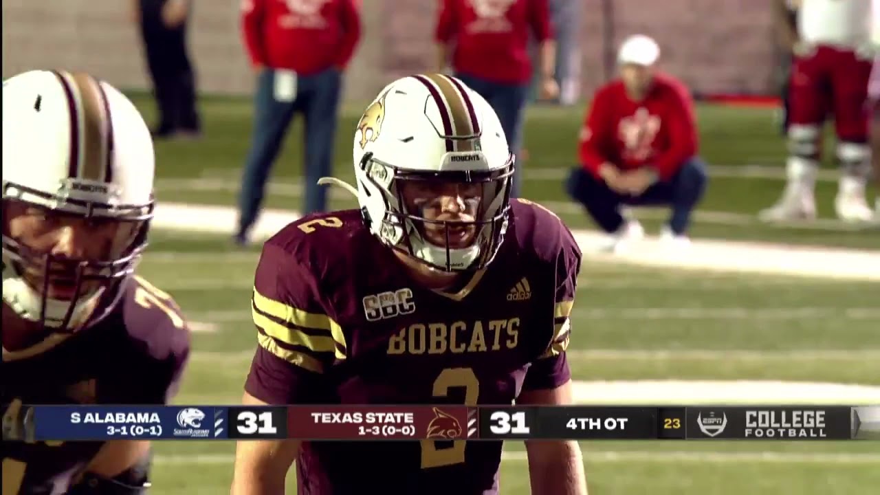 TXST Football Wins 4 Overtime Thriller Over South Alabama - YouTube