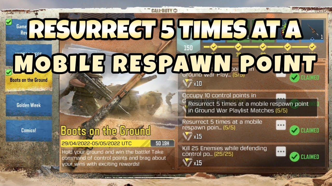 How to Resurrect 5 times at a Mobile Respawn in Ground War? || Call of ...
