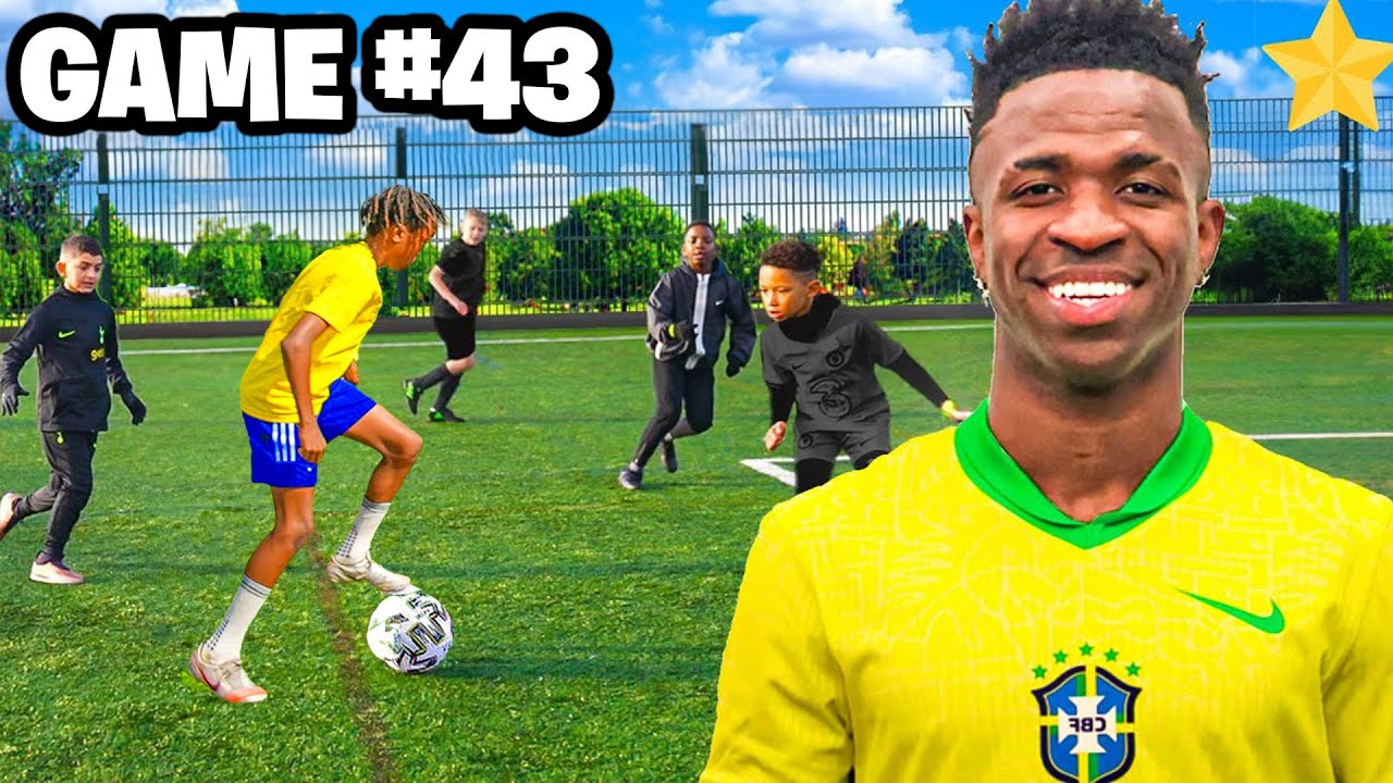 Beat Kid VINI JR's Football Team = Win $1000 - YouTube