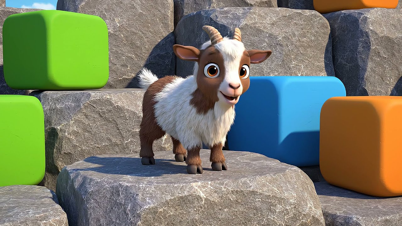 Minecraft Baby Goat Jumped Across the Cliff | Kids Songs & Nursery ...