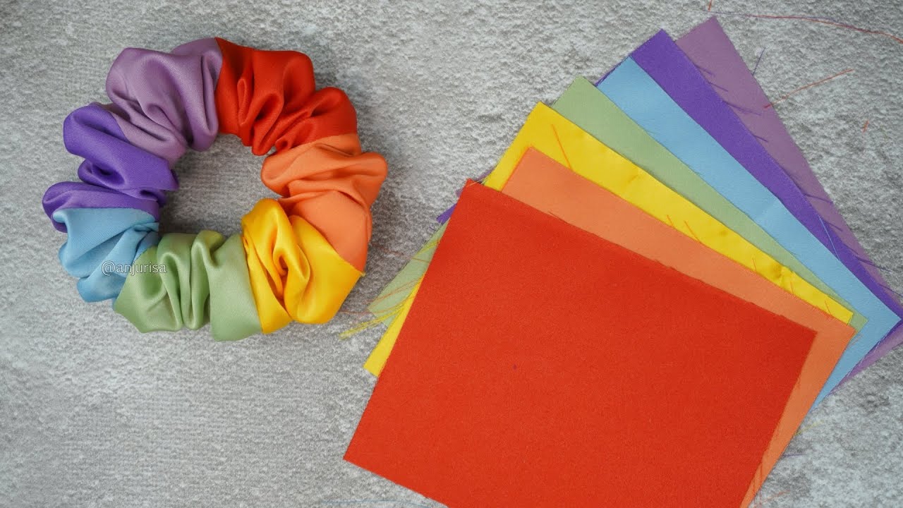 RAINBOW SCRUNCHIE 😍 From Red to Violet, Your Complete Rainbow Scrunchie ...