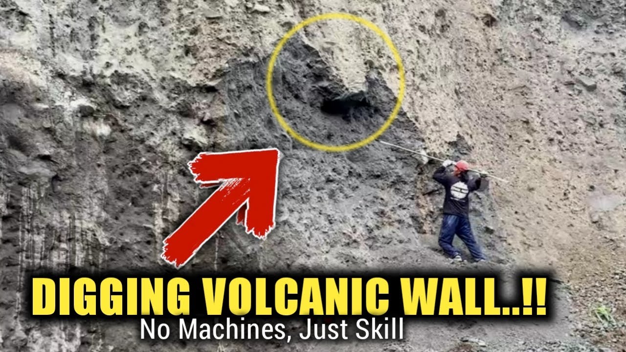 Digging Volcanic Cliffs by Hand – Traditional Sand Mining Techniques ...