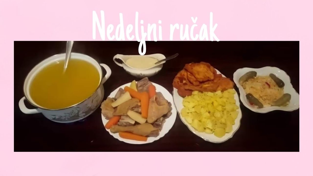 Nedeljni ručak/supa, sos od rena, kuvano meso... - YouTube