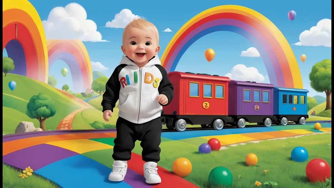 Rainbow Train Learning Colors Song | Fun Vehicle Rhyme & Color Learning ...