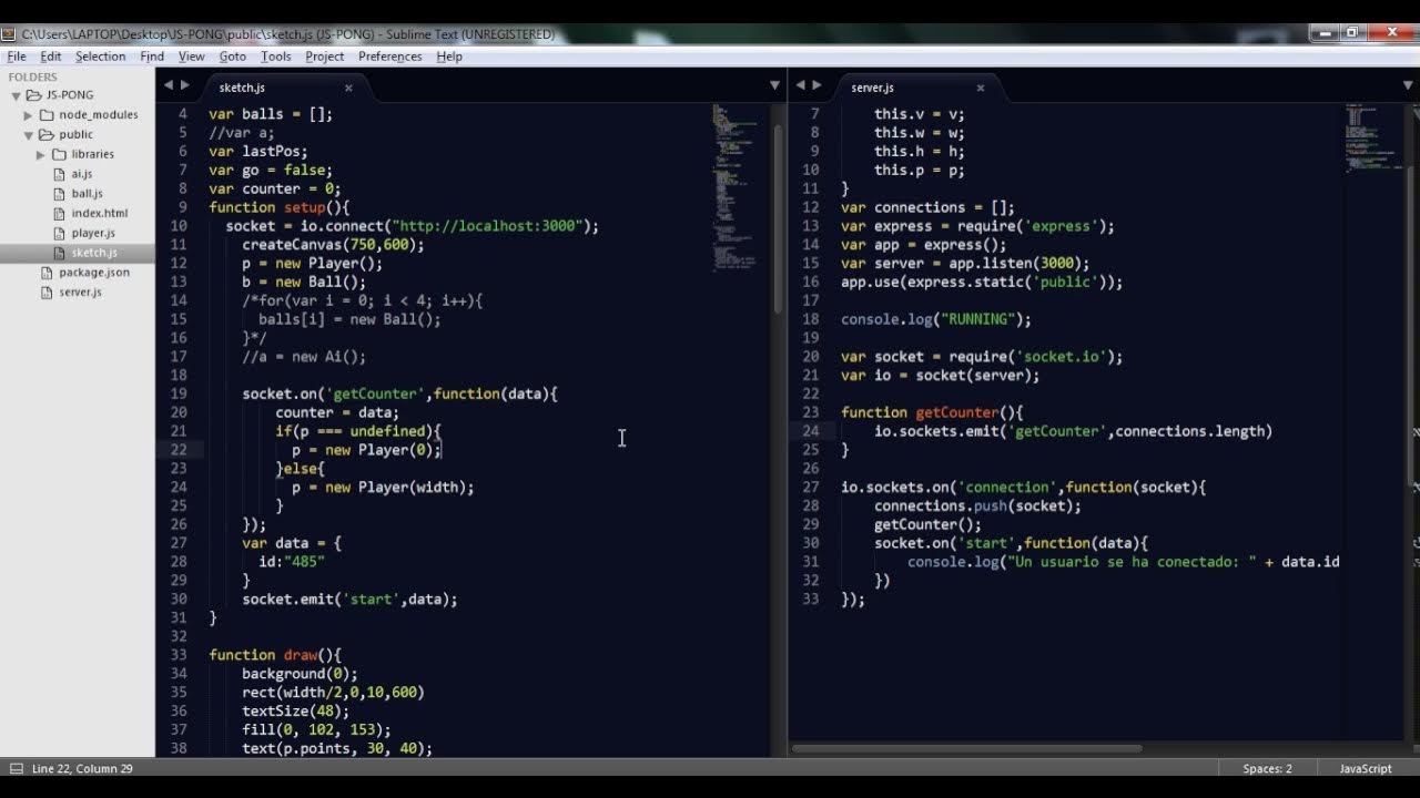 Programando PONG multijugador con Node.js + Socket.io + Express | Segunda parte - YouTube
