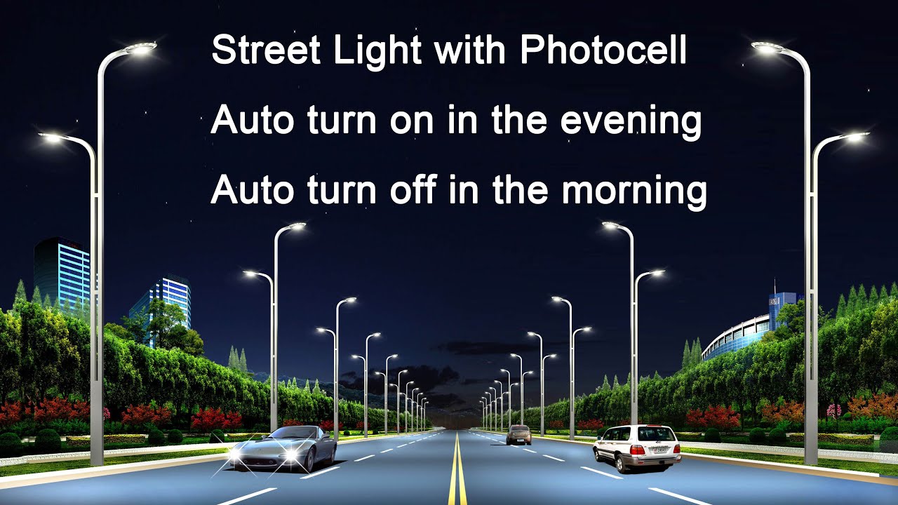 LED street light with photocell can automatically turn on in the ...