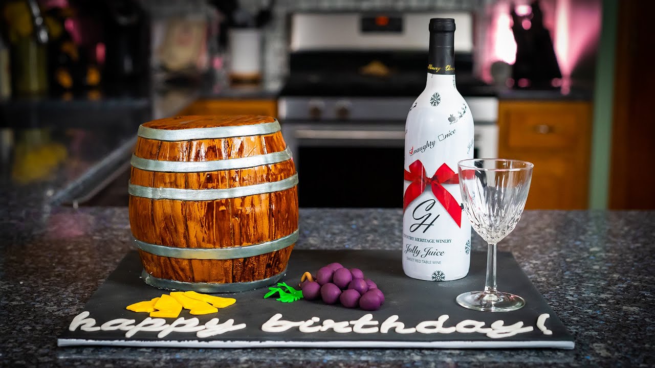 Making a Wine and Barrel Cake - Fondant Cake Decorating - YouTube
