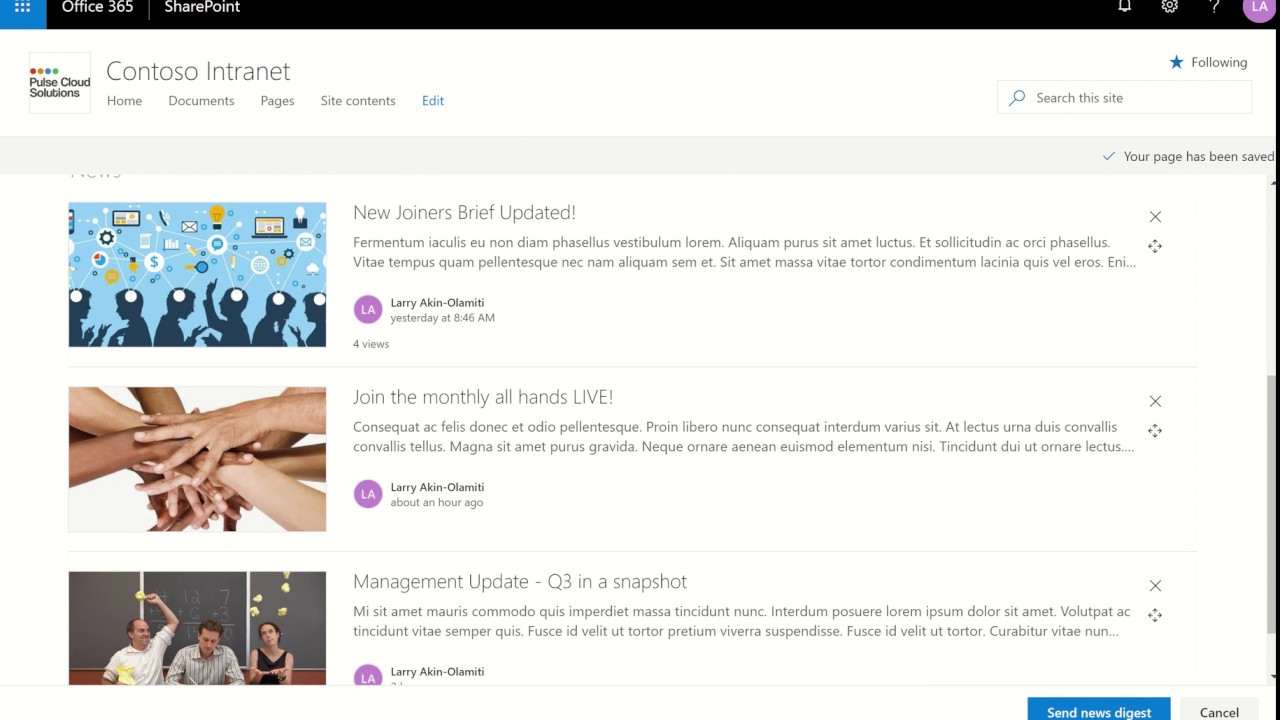 SharePoint news – newsletter digest email feature - YouTube