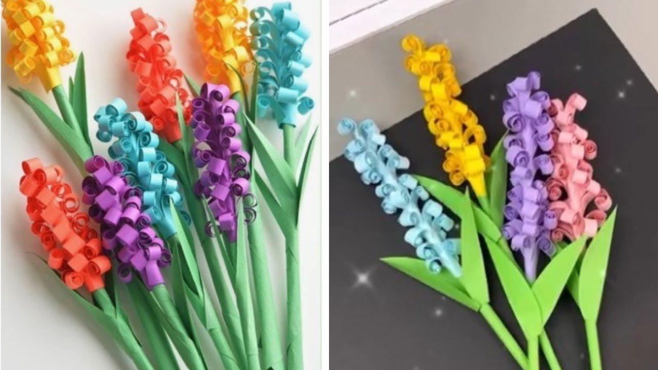 Diy paper hyacinth flower|| craft step by step - YouTube