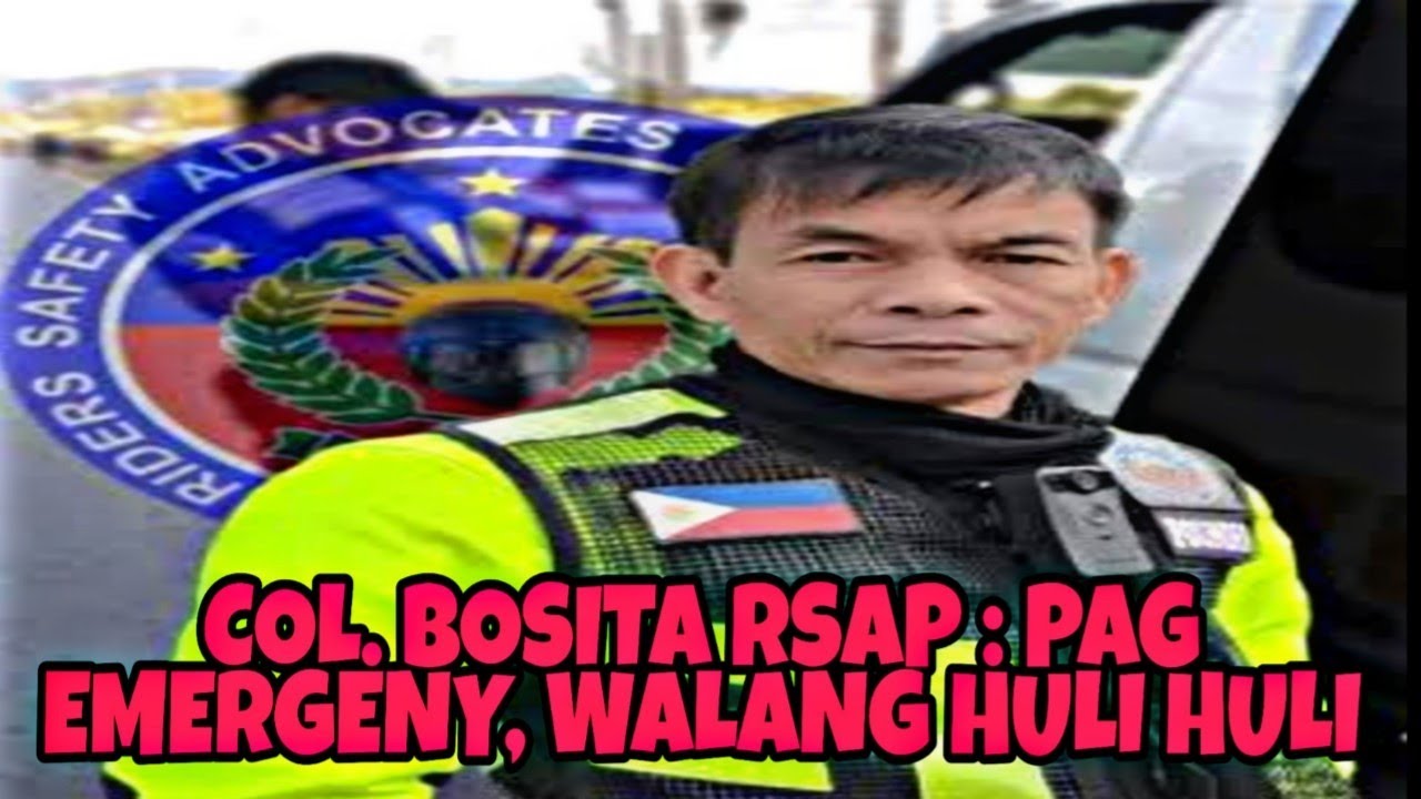 🔴 COLONEL BOSITA RSAP | KAPAG EMERGENCY WALANG HULI HULI - YouTube