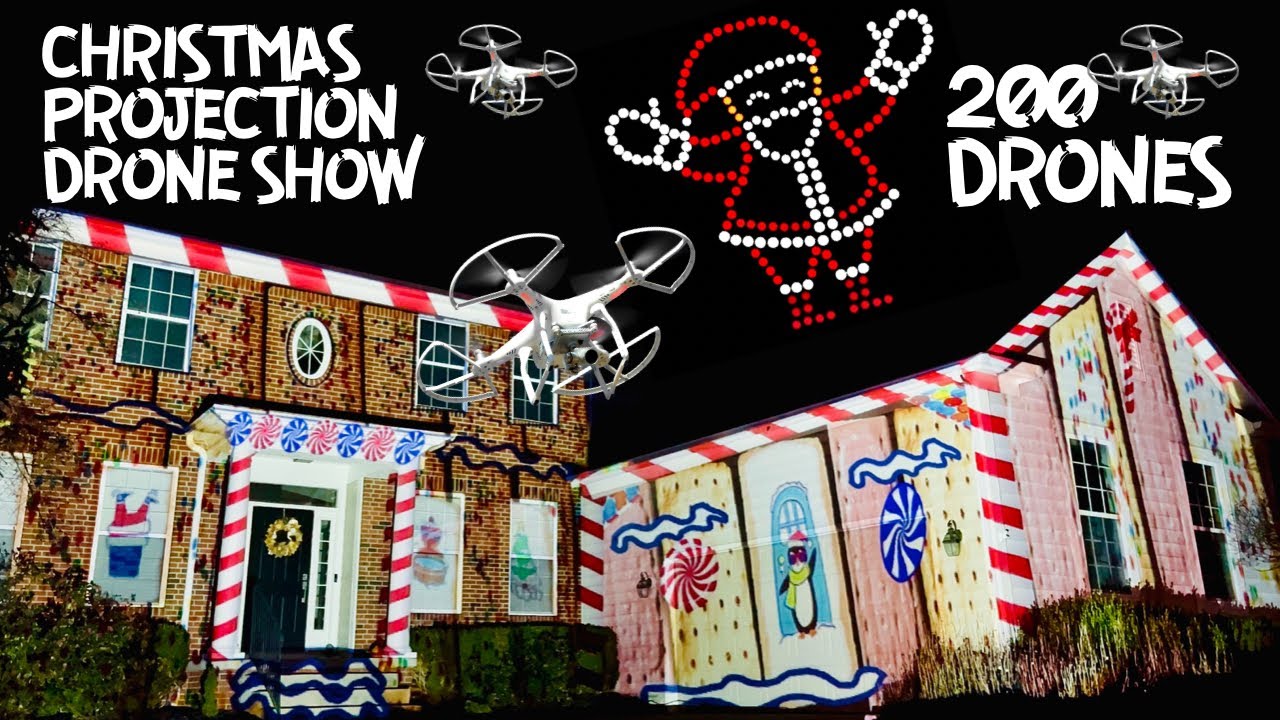 3D Christmas Projection Drone Show #christmasdroneshow - YouTube