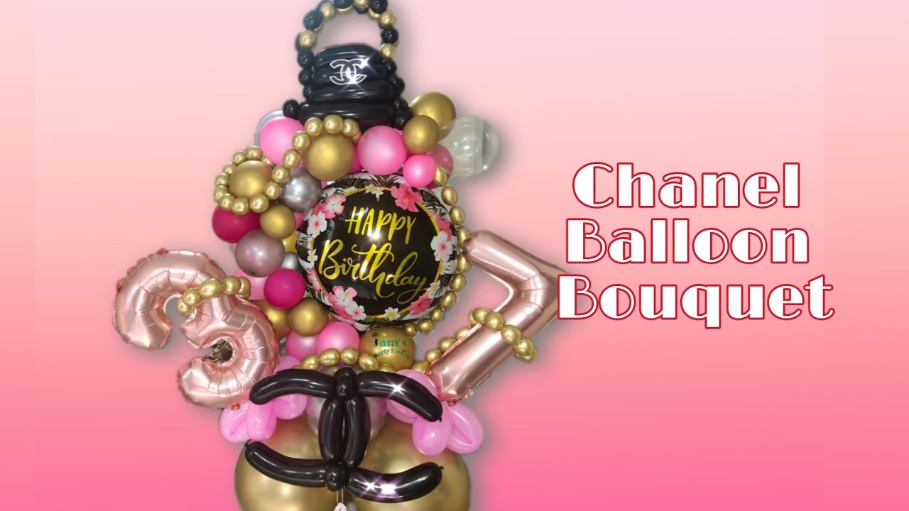 Chanel Balloon Bouquet using chrome balloons - YouTube