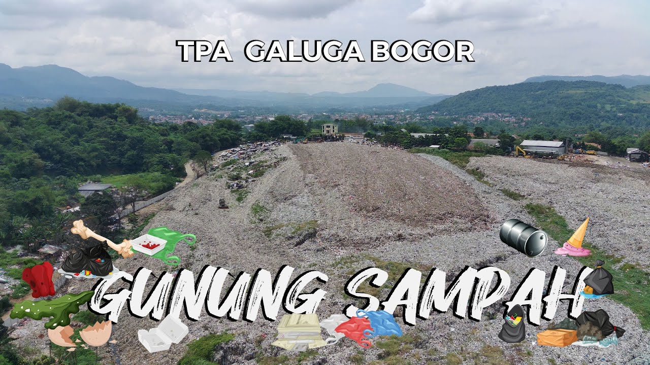SAMPAH SEBOGOR DISINI !!! Pemandangan Udara Gunung Sampah | TPA Galuga ...