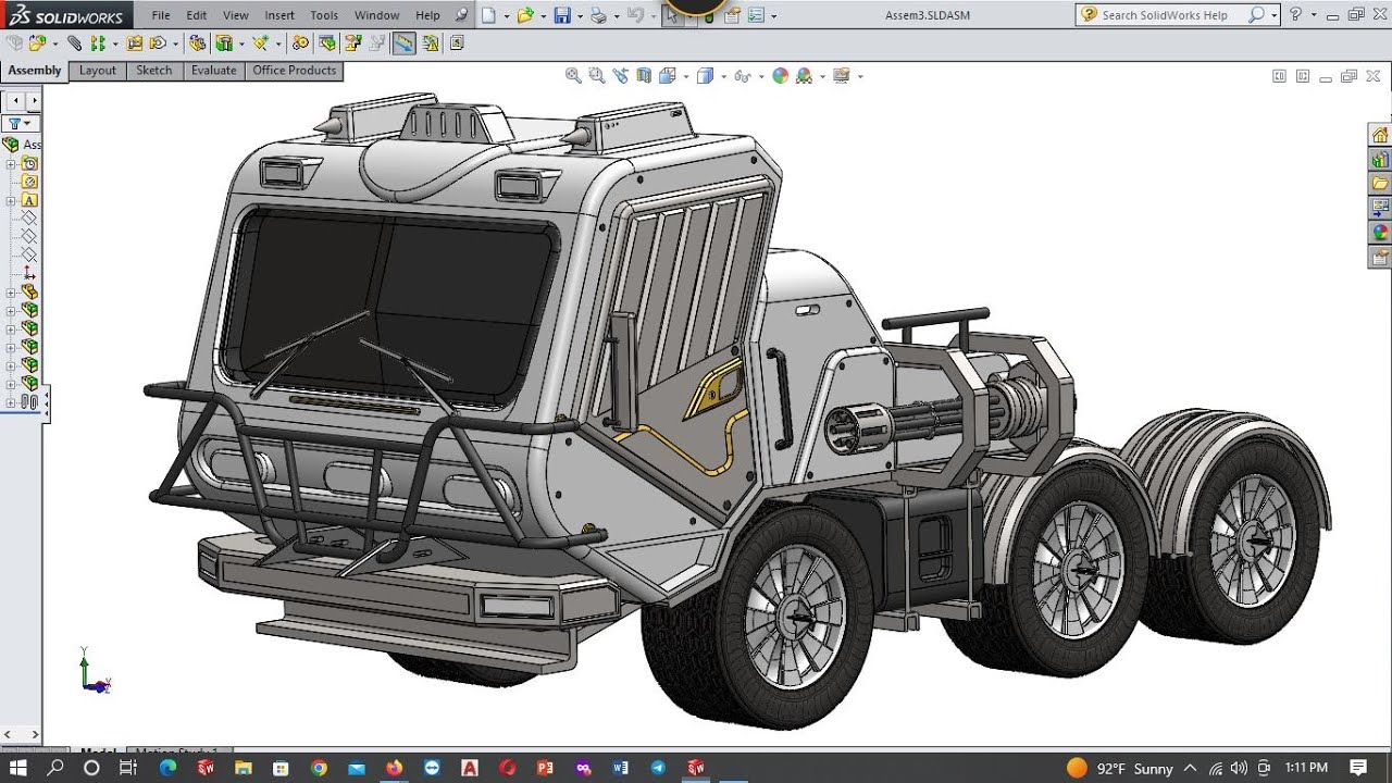 How to Design Battle Truck in SolidWorks_Part-1| Car Modeling Tutorial ...