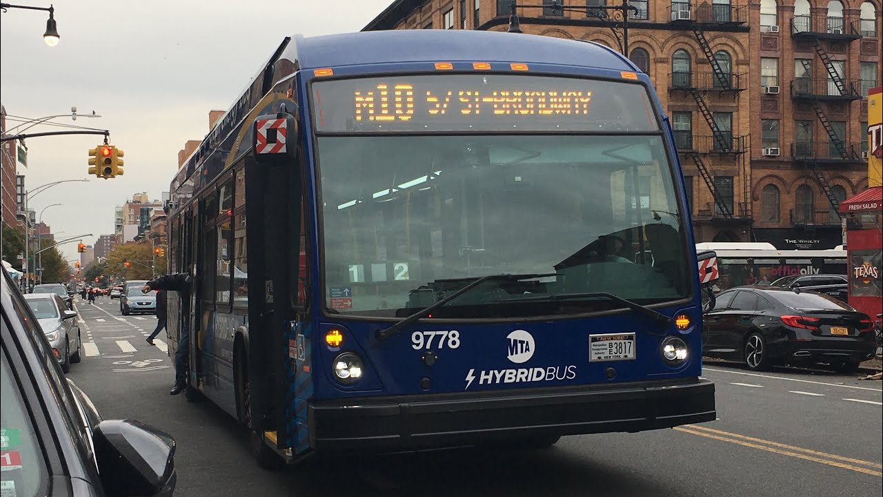 MTA Nova LFS HYBRID NEV #9778 m10 bus - YouTube