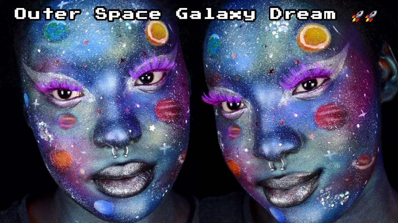 Outer Space Galaxy Makeup Look 🚀🚀 - YouTube