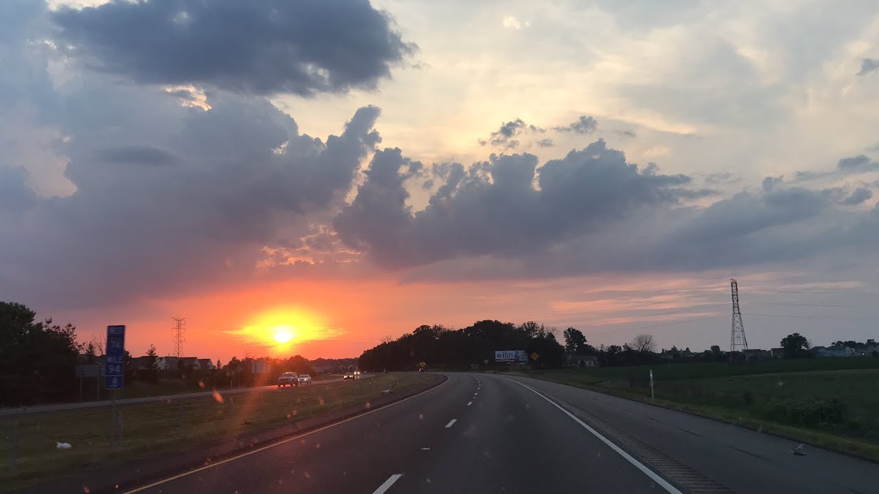 Beautiful Sunset in i-74 Indiana (MonthJune ) - YouTube