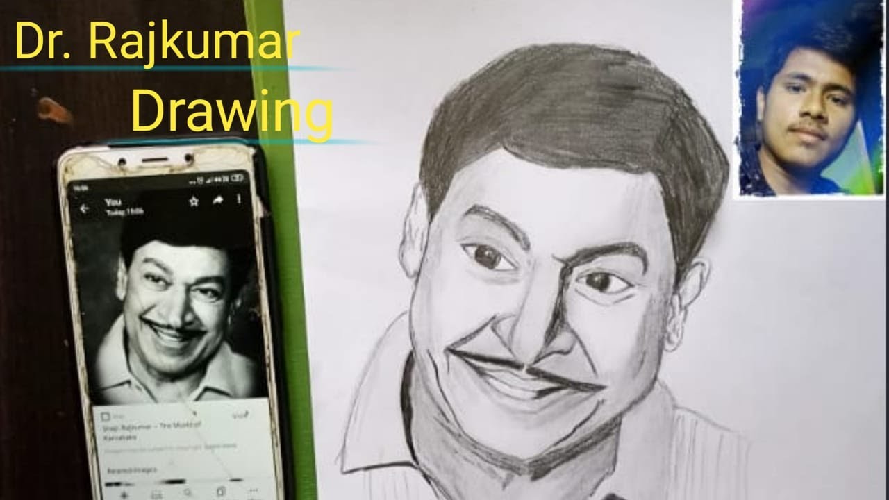 How to draw Dr. Rajkumar | Dr. Rajkumar drawing | Dr.Rajkumar pencil ...