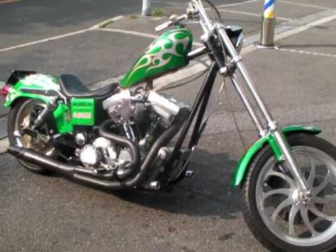 96' FXD DYNA FULL Custom Exhaust Sound THUNDERHEADER - YouTube