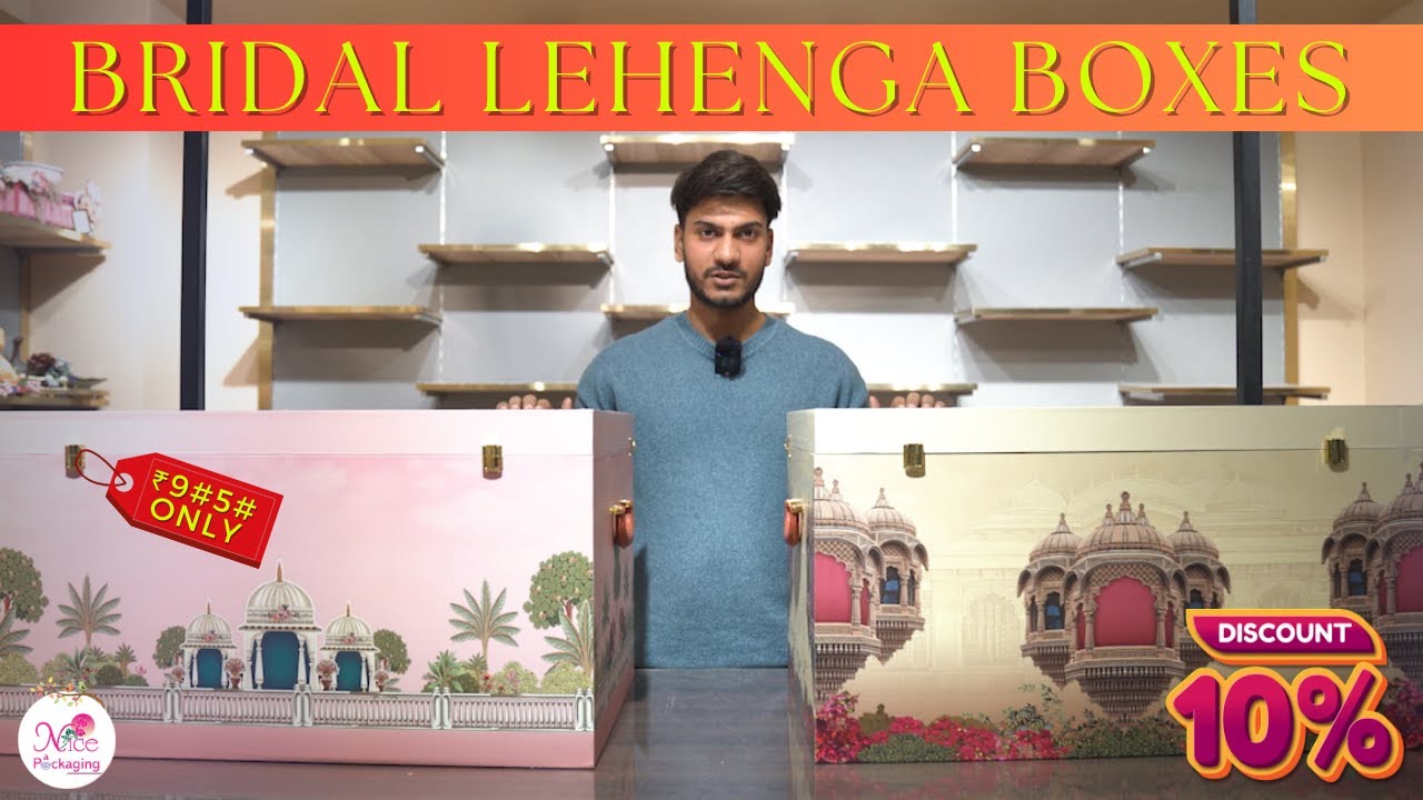 Get The Most Beautiful Bridal Lehenga Box – Suede Boxes with Free Name ...