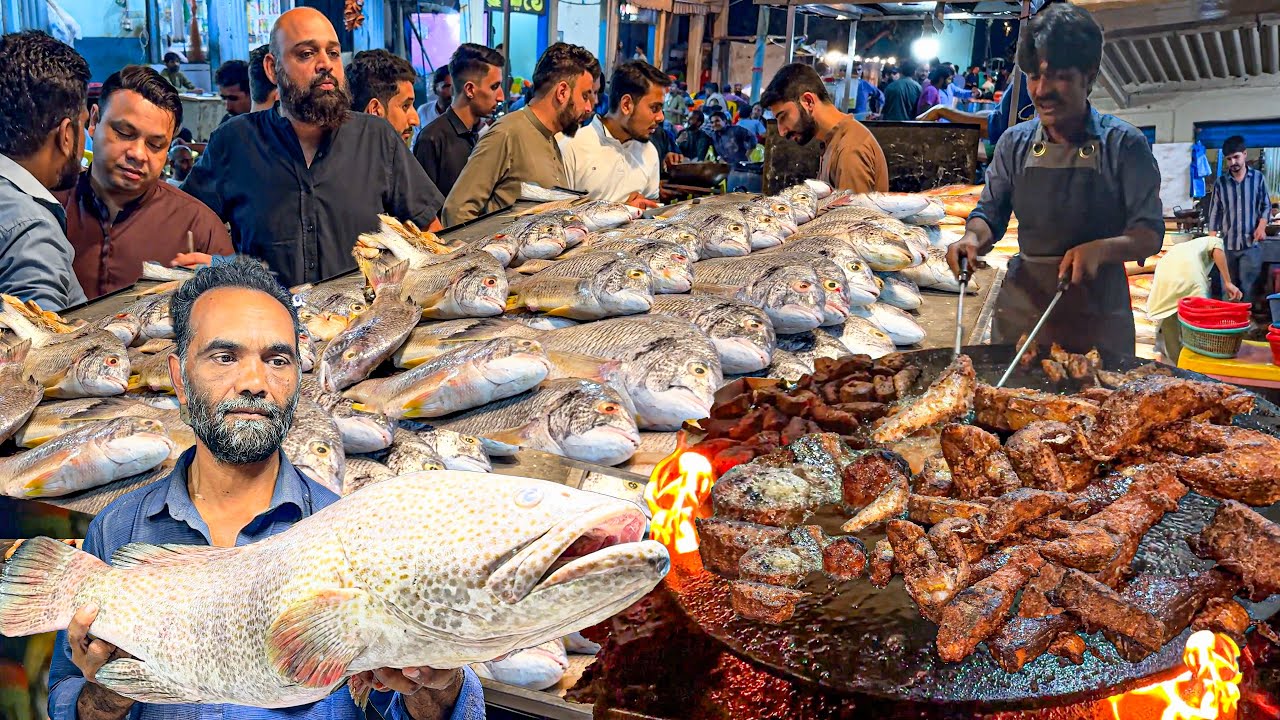Karachi's Largest Seafood Street | Fried Fish, Grilled Fish & Prawn ...