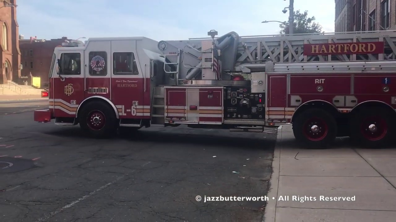 Hartford Fire Department Ladder 6 & Engine 1 Responding With Q2B & Air ...