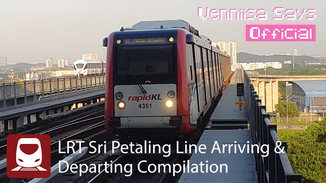 LRT SRI PETALING LINE ARRIVING & DEPARTING COMPILATION - YouTube
