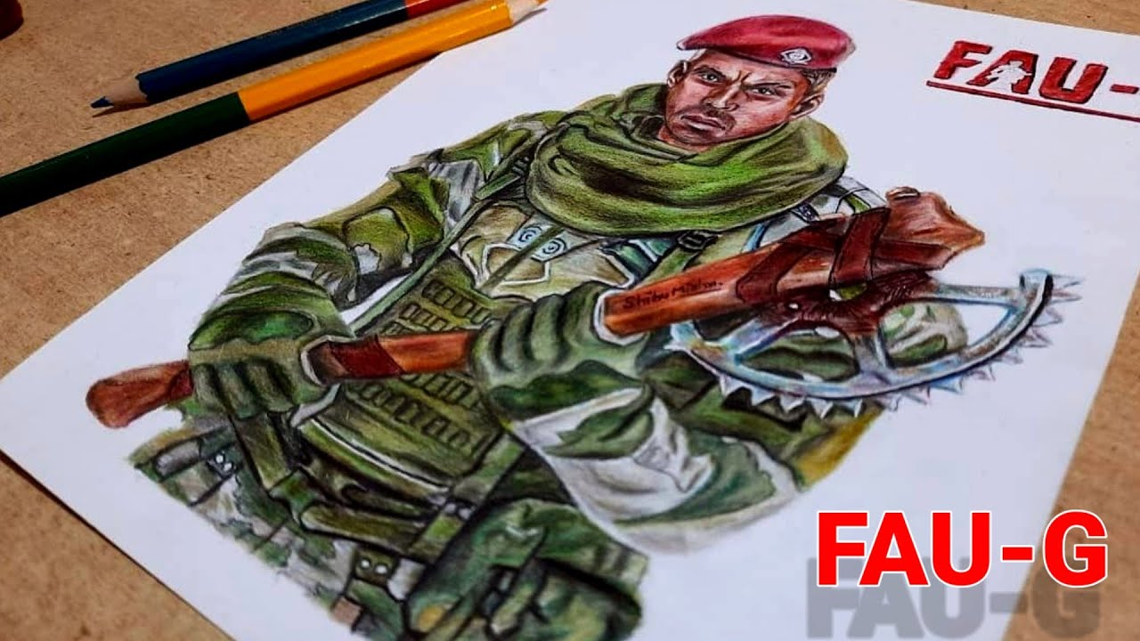 FAU-G (How to draw Soldier) | FAU-G Game | @nCore Games | FAU-G Game ...
