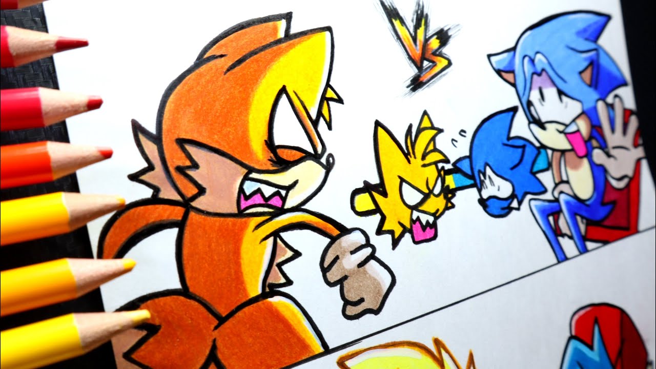 Drawing Characters in FNF #9 | Sonic Mods - YouTube