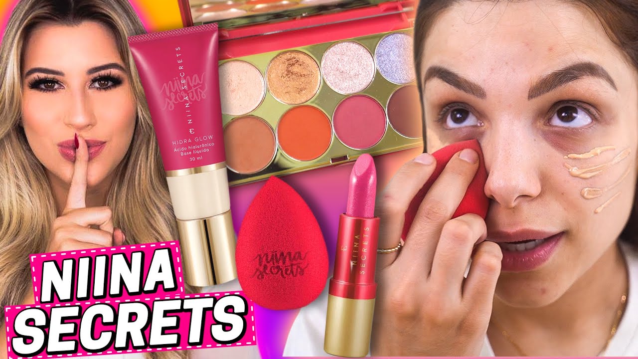 TESTANDO makes da NIINA SECRETS + RESENHA completa da BASE! - YouTube