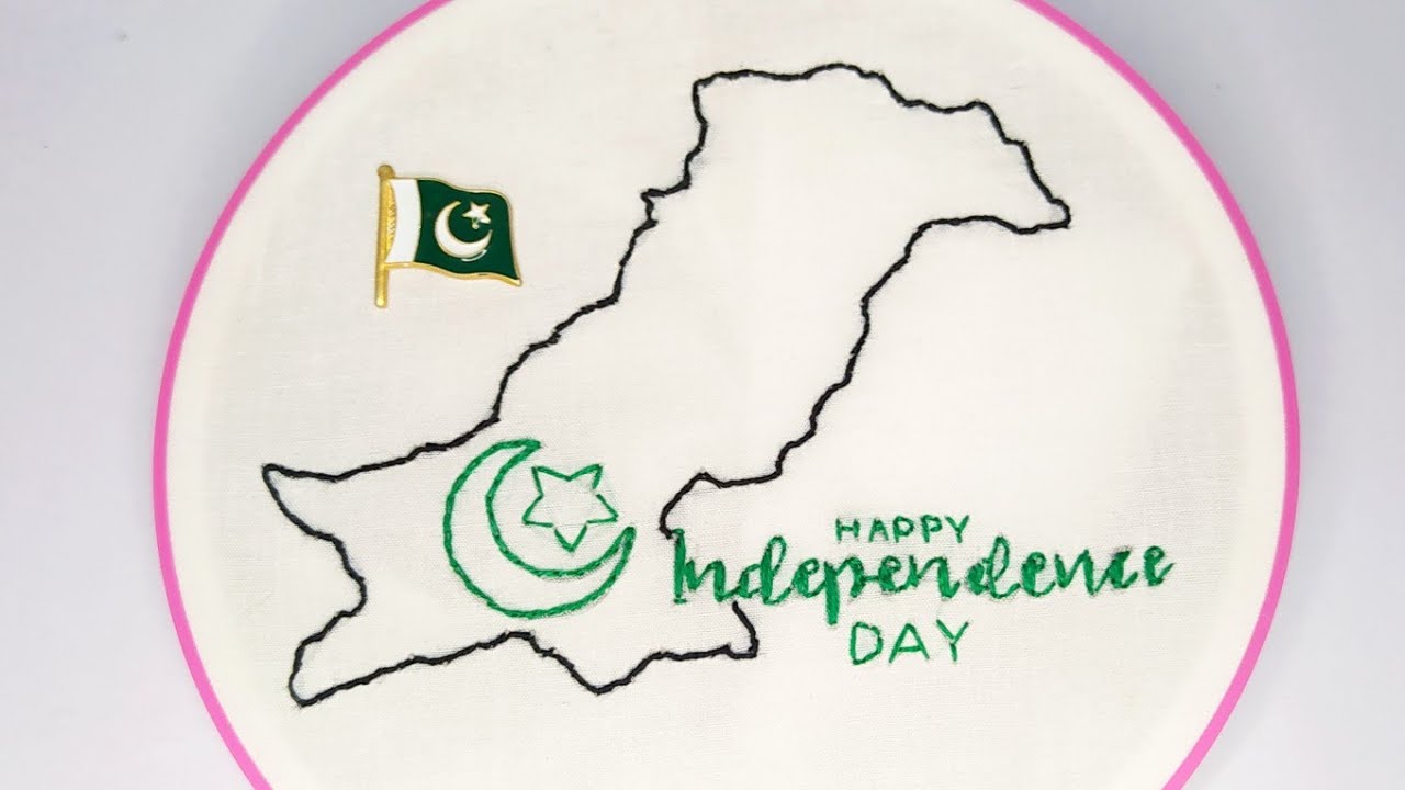 Map of Pakistan Hand Embroidery with easy Stitches for kids clothes ...