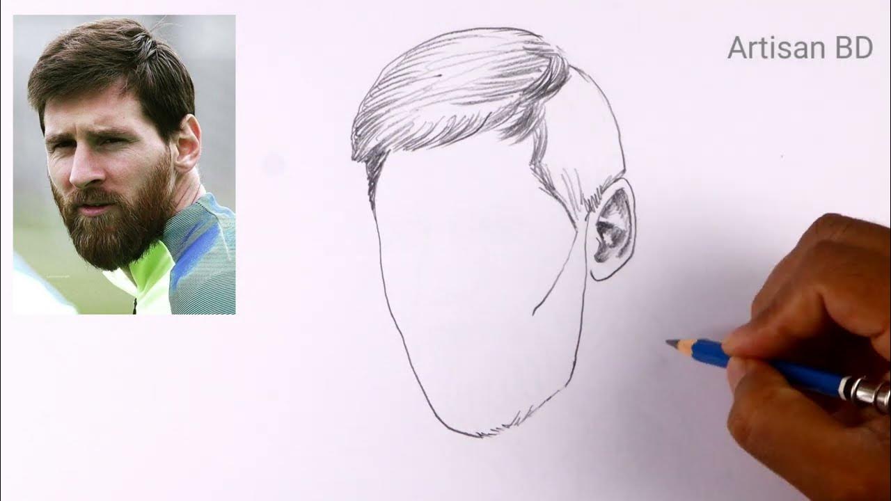 Easy Portrait Lionel Messi: How To Draw Messi Easy Sketch Tutorial # ...