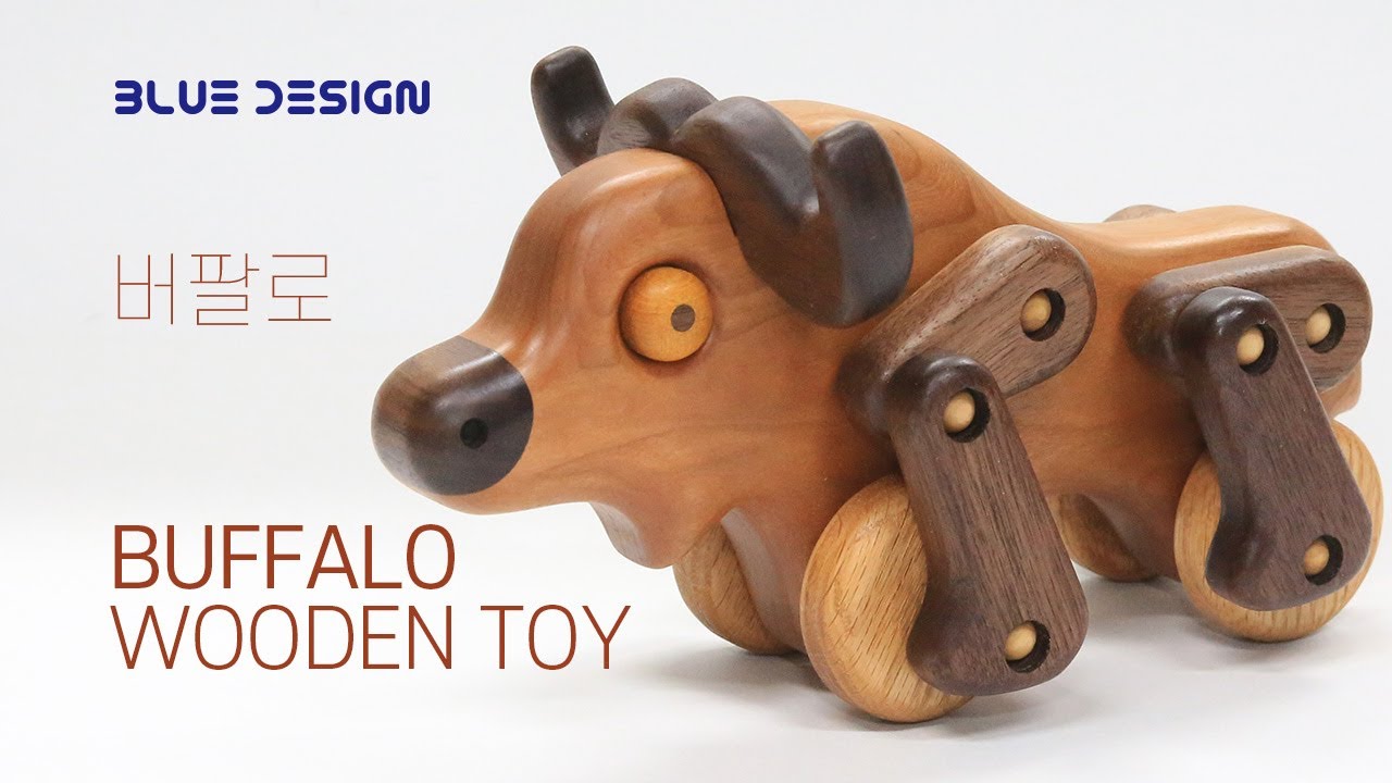 This is a video of making a wooden buffalo toy that runs powerfully ...