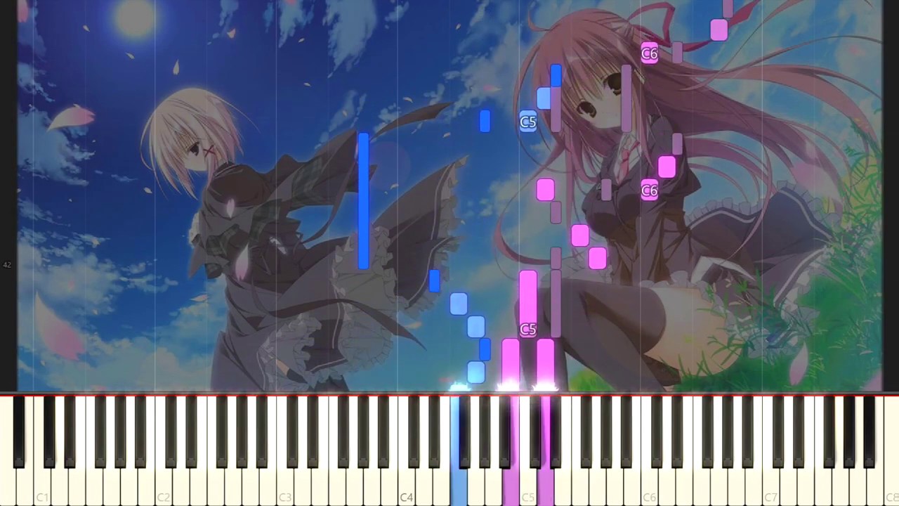 Sakura No Uta Ost Yozora Wa Kanaderu Darou Synthesia Piano Tutorial 7196