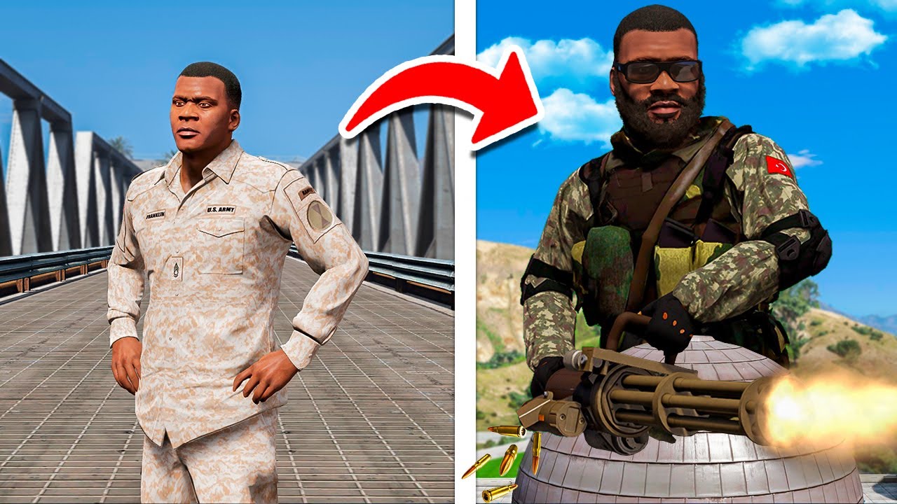 EVOLUI O MILITAR MAIS FRACO PARA O MEGA FORTE NO GTA 5 - YouTube