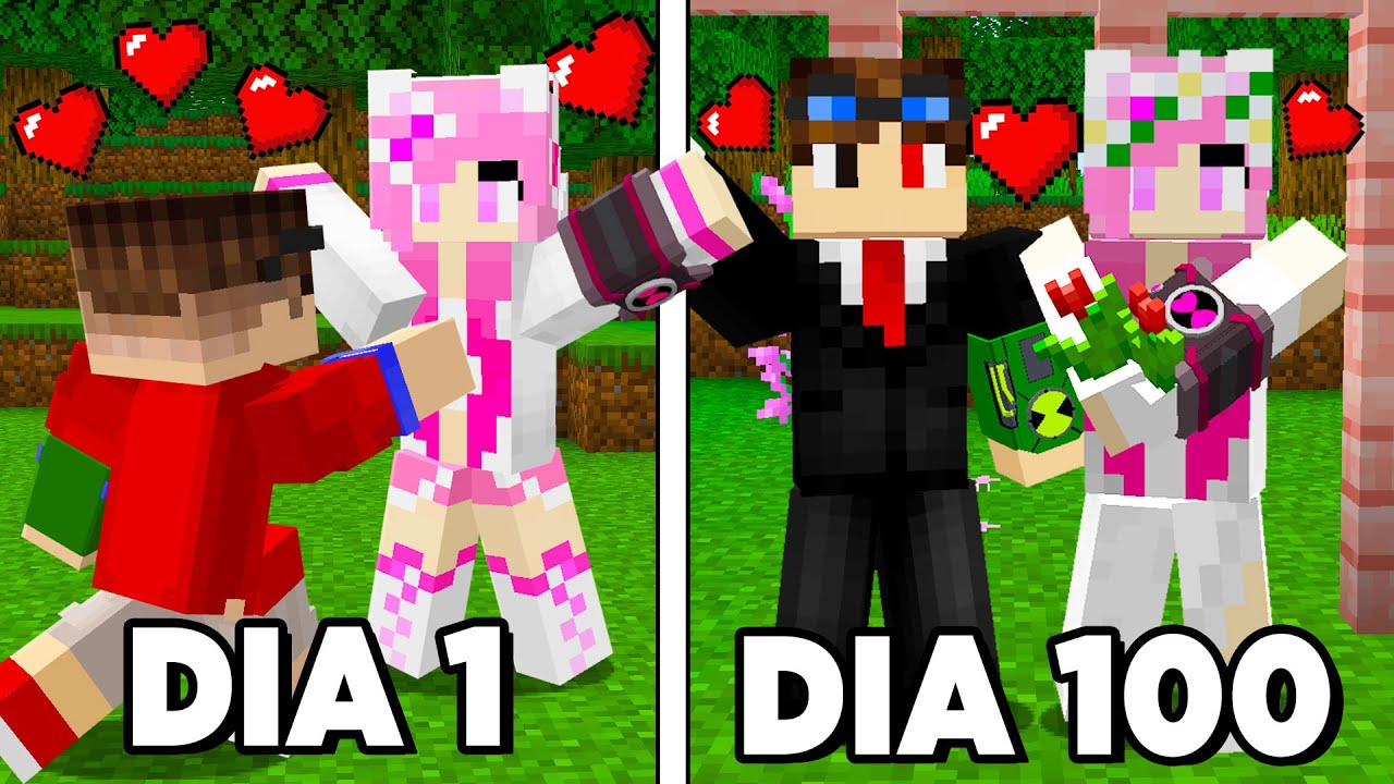 100 DIAS COM A GAROTA CHAQUETRIX NO BEN 10 MINECRAFT! - YouTube