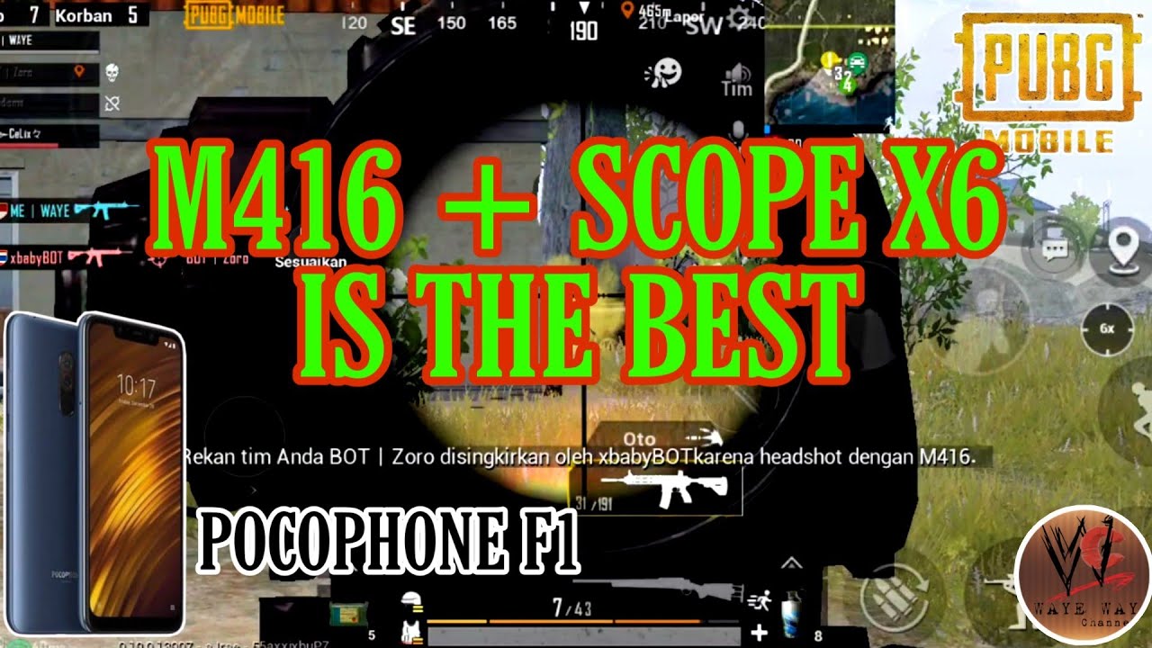 POCOPHONE F1 || M416 + SCOPE X6 IS THE BEST || PUBG MOBILE - YouTube