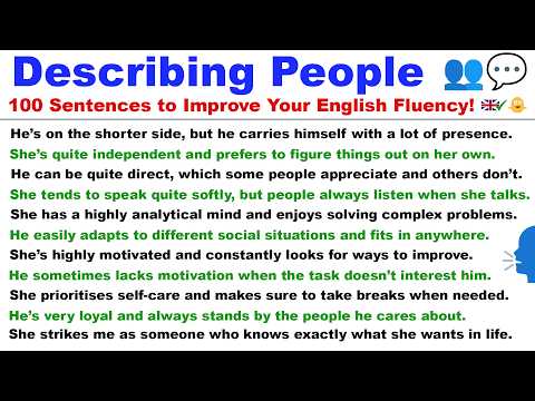Describing People: 100 Sentences to Improve Your English Fluency