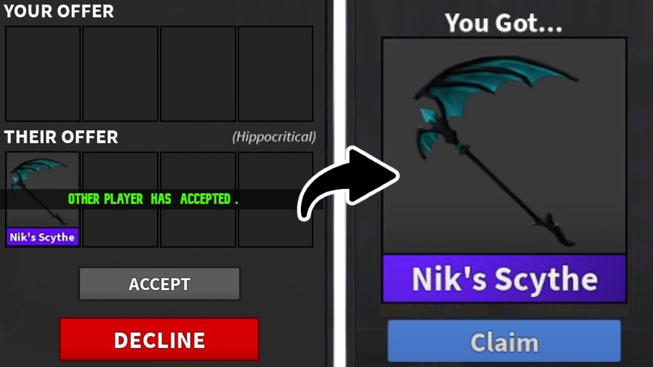 How I Got Nik's Scythe For Free... (MM2) - YouTube