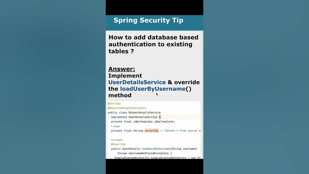 Spring Security Tip That All Java Developers Must Know Shorts Springboot Springsecurity