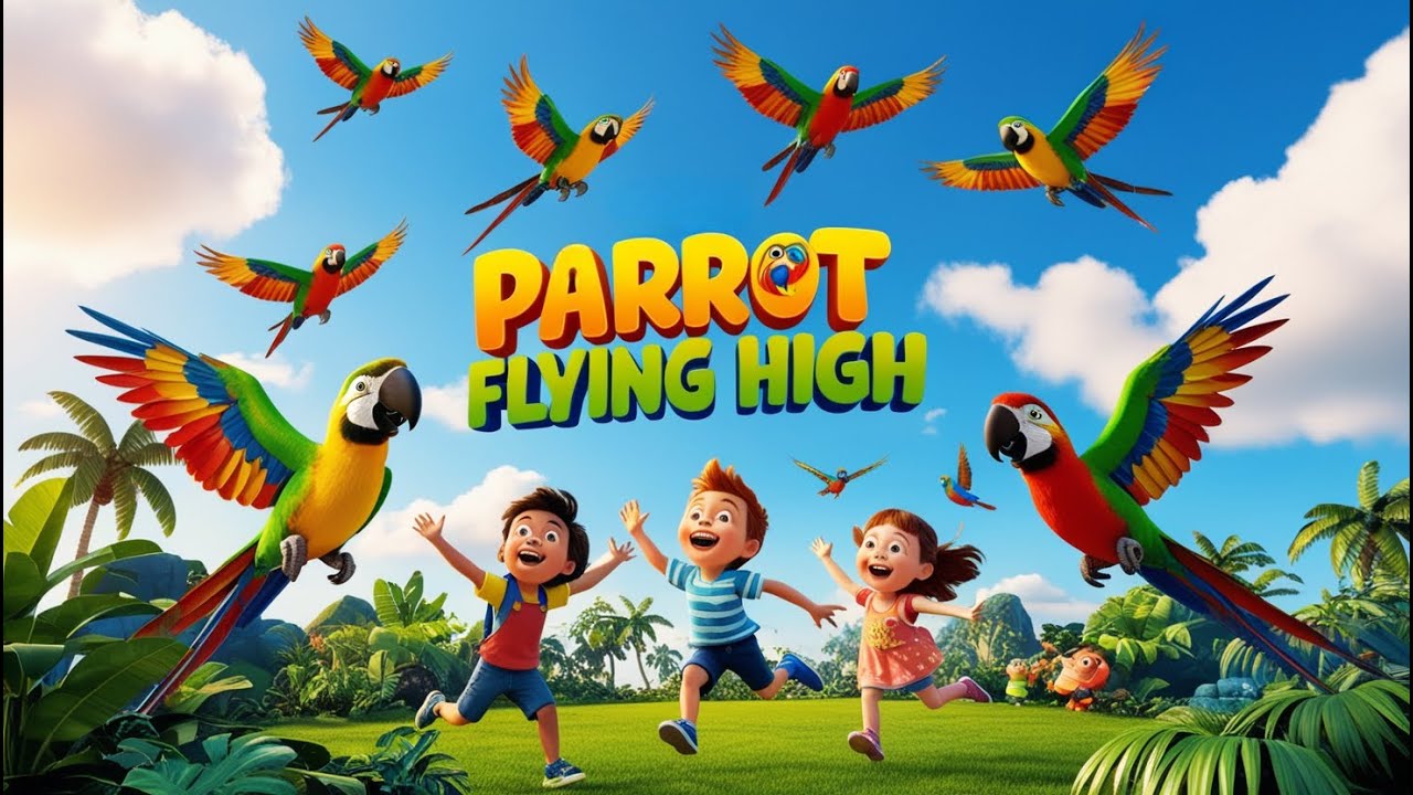 "Parrot Flying High Song | Fun and Educational Nursery Rhyme | Little ...