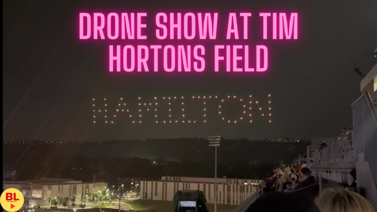 Drone show at Tim Hortons Field - YouTube