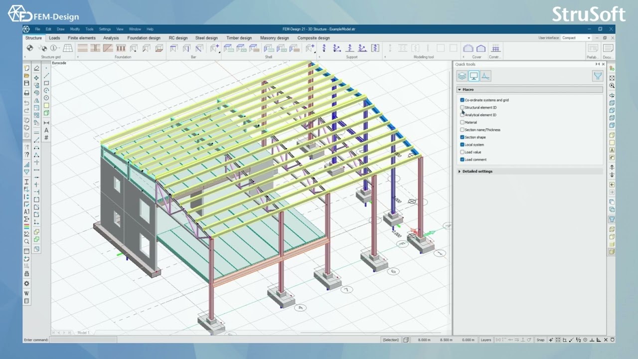 FEM Design User manual: 3.2 Quick tools in FEM Design - YouTube