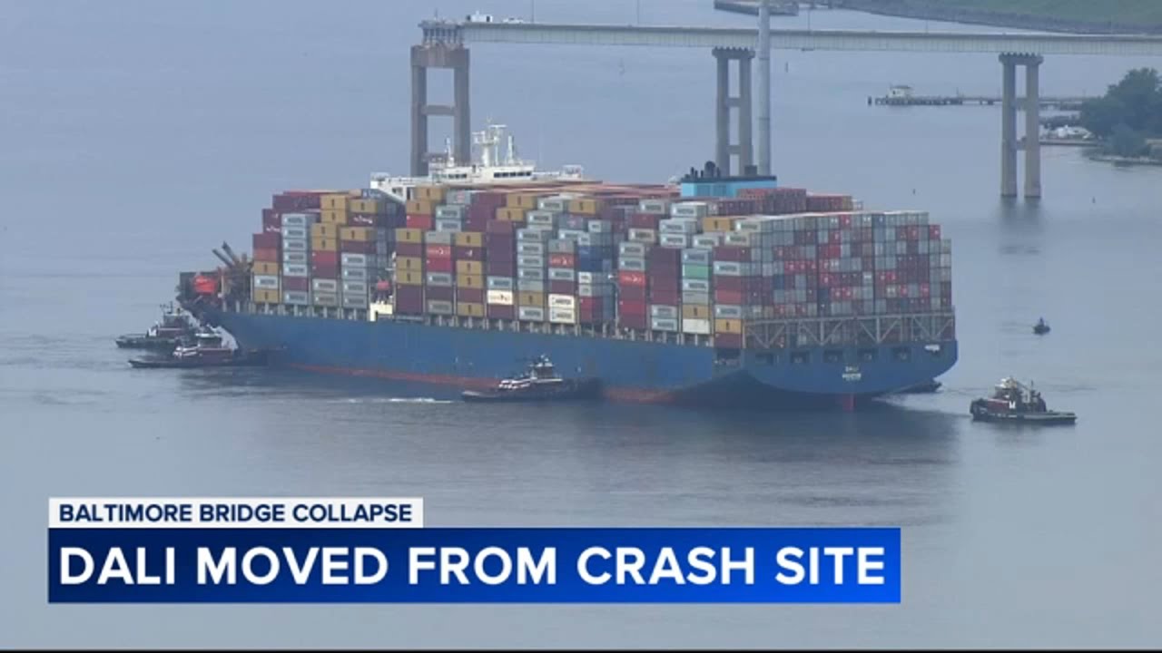 Ship that destroyed Baltimore bridge is moved from crash site for 1st ...