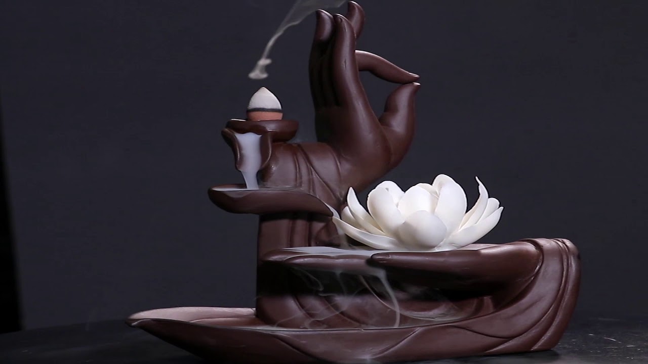 Buddha Hand Ceramic Incense burner - YouTube