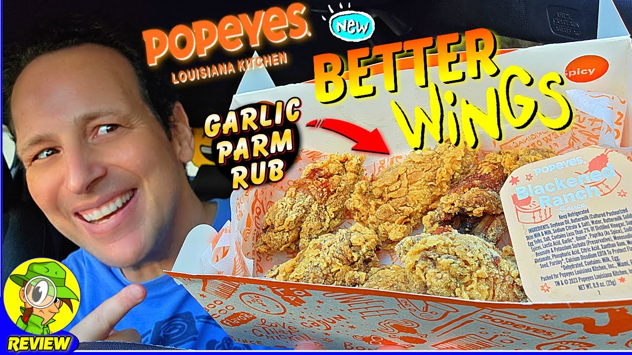 Popeyes® Better Wings Review ⚜️🍗🪽 New Garlic Parmesan Dry Rub! 🧄 Peep ...