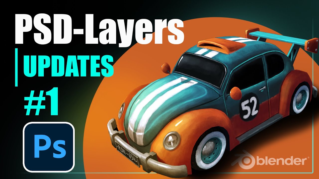 Export psd from blender to photoshop, krita, gimp .... in PSD-LAYERS ...