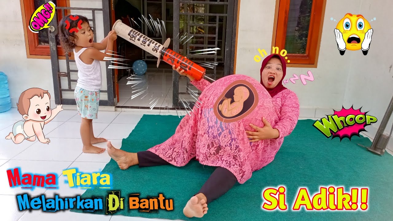 Drama Lucu😂🤣💒 Mama Tiara Melahirkan Di Bantu Adik Kecil ! - YouTube
